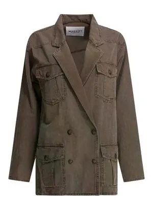 MARANT ETOILE Button Cotton Coat - Brown