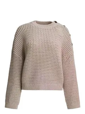 Brunello Cucinelli Buttoned-shoulder Sweater - Neutrals