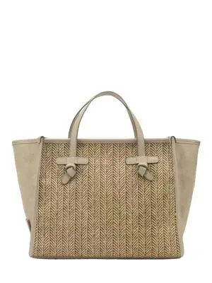 GIANNI CHIARINI Woven Tote Bag With Knot Detail - Neutrals