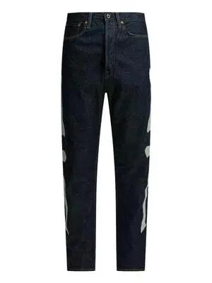 Kapital Bone Appliqué Straight-leg Jeans - Blue