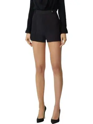 Elisabetta Franchi Exposed Seam Metal-detail Shorts - Black