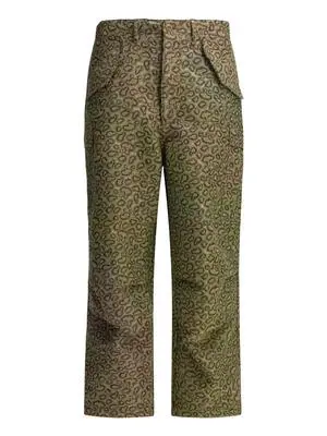 BEAMS Animal-print Cargo Trousers - Green