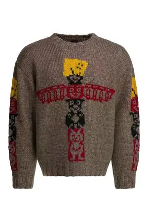 KAPITAL Intarsia Crewneck Sweater