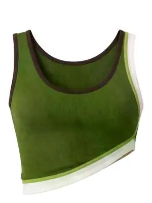 Christopher Esber Asymmetric Ribbed Tank Top - Green