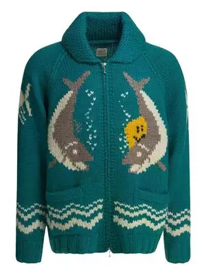Kapital Fish-embellished Cardigan - Green