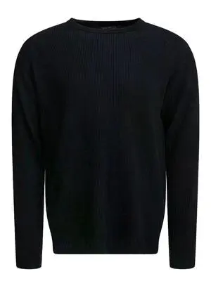 BEAMS Waffle-texture Long-sleeve T-shirt - Black