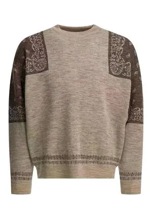 Kapital Paisley-detail Sweater - Neutrals