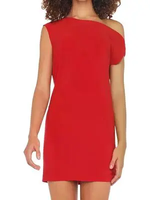 Norma Kamali Asymmetric Mini Dress - Red