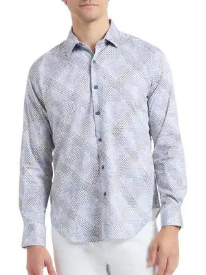 Robert Graham Shillibeer Stretch Cotton Button-up Shirt - Blue Multi