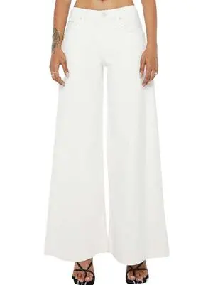 MOTHER Lil Headliner Sneak Wide Leg Jeans - Cream Puffs