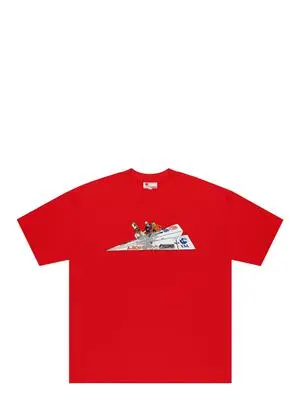 TRAVIS SCOTT Cactus Jack X Virgil Abloh Arch Paper Plane Tee - Red
