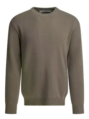 GOLDEN GOOSE Golden Goose Ribbed-Knit Sweater With Embroidered Logo Neutrals