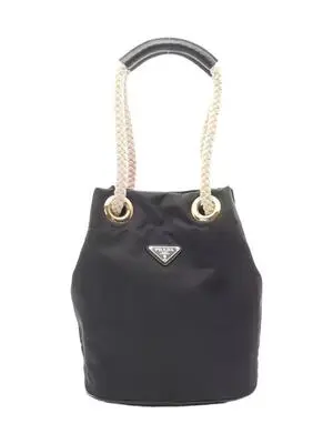Prada 2010s Rope-handle Bucket Bag - Black