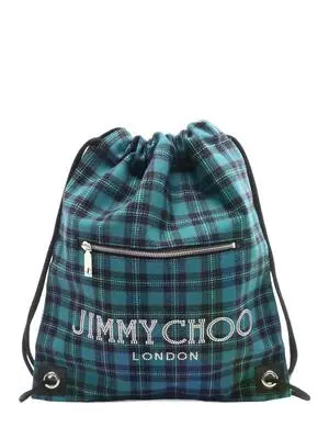JIMMY CHOO 2010s Check Studs Backpack - Blue