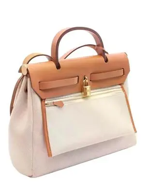 Hermès 2023 Herbag Zip Pm Le Tournet Chaîne D'ancre Tote Bag - Neutrals