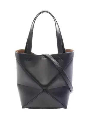 Loewe 2020s Fold Leather Tote Bag - Black