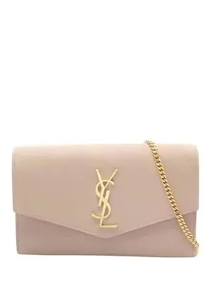 Saint Laurent Uptown Leather Shoulder Bag - Neutrals