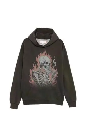 WARMAN Skeleton-print Hoodie - Grey