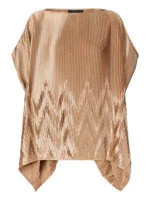 DIMA AYAD Metallic Plissé-satin Blouse - Rose Gold