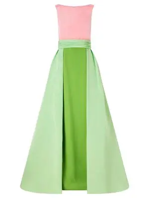 Carolina Herrera Convertible Silk-faille Gown - Green