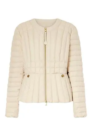 Moncler Menthe Appliquéd Padded Quilted Shell Down Jacket - White