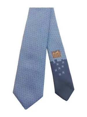 Hermès Geometrical Tie - Blue