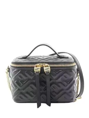 Fendi 20s Quilted-leather Vanity Bag - Black