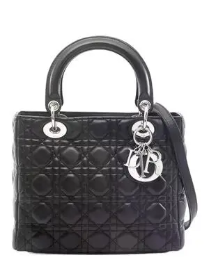 Dior Lady Cannage-leather Tote Bag - Black
