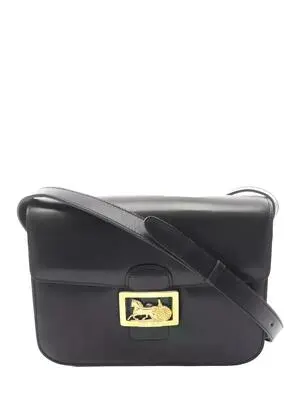Celine 2000 Leather Shoulder Bag - Black