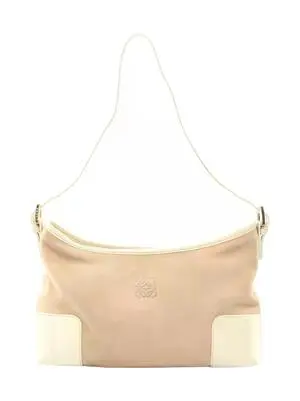 Loewe 2000s Anagram Leather Shoulder Bag - Neutrals