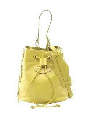 Balenciaga 2000s Paper Plate Leather Bucket Bag - Yellow