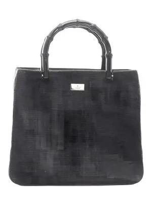 Gucci 2000s Bamboo Tote Bag - Black