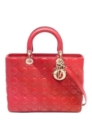 Dior Large Lady Handbag - Red