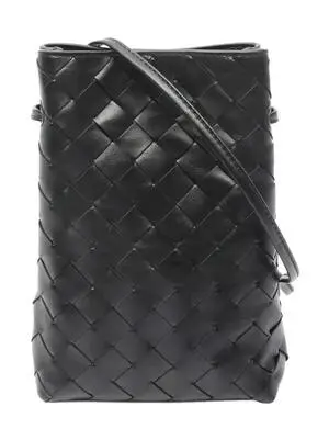 Bottega Veneta Intrecciato Leather Shoulder Bag - Black