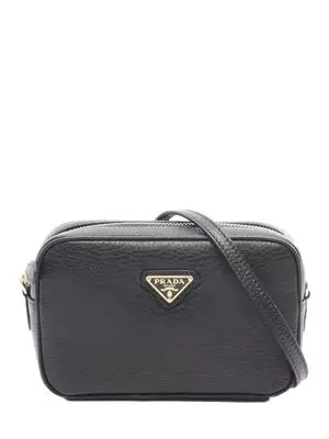 Prada Triangle-logo Leather Shoulder Bag - Black