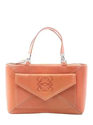 Loewe Logo-embossed Leather Handbag - Orange