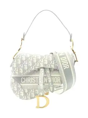 Dior 2010s Oblique Jacquard Saddle Bag - Grey