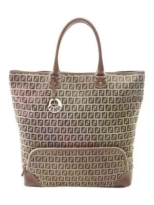 Fendi Zucchino Monogram-pattern Leather Tote Bag - Neutrals