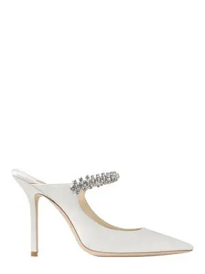 JIMMY CHOO Bing 100 Satin Mule - Neutral