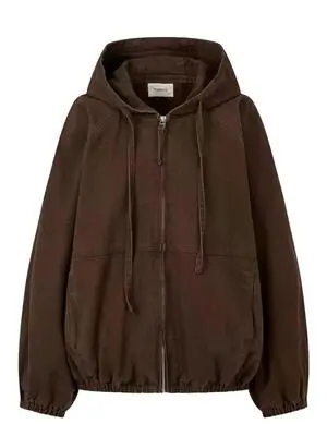 STUDIO TOMBOY Zip-up Hooded Jacket - Brown