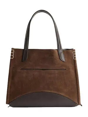 JW Anderson Loafer Cabas Suede Tote Bag - Brown