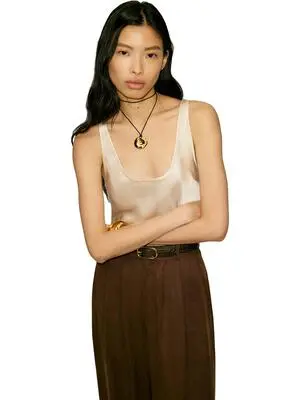 REFORMATION Silk Top - Ivory