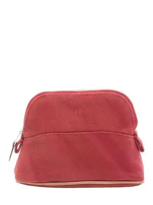 Hermès 2000s Mini Bolide Top-Zip Makeup Bag Red