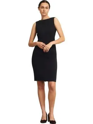 HOBBS LONDON Tailored Boat Neck Sleeveless Sheath Dress - Black
