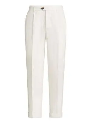 Brunello Cucinelli Gabardine Garment Dyed Trousers - Snow