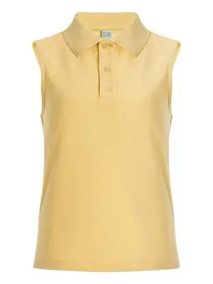 FLORE FLORE Lauren Cotton Polo Tank Top - Yellow