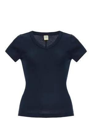 FLORE FLORE Jill Cotton T-shirt - Navy