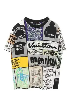 LOUIS VUITTON 2010s Fanzine Crew-neck Short-sleeve T-shirt - Black