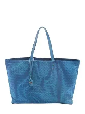 Bottega Veneta Nylon Intrecciolusion Tote Bag - Blue