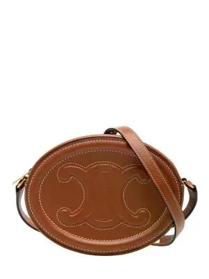 Celine Small Cuir Triomphe Oval Crossbody Bag - Brown